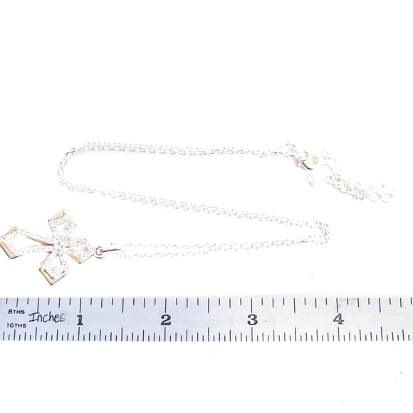 NRO | Jewelry | Nro Signed 2pc Rhinestone Cross Pendant Necklace | Poshmark